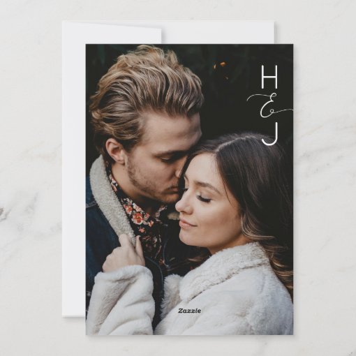 Modern Edgy His & Hers Calligraphy Couples Shower Invitation | Zazzle