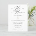 Modern Edgy His & Hers Calligraphy Couples Shower Invitation | Zazzle
