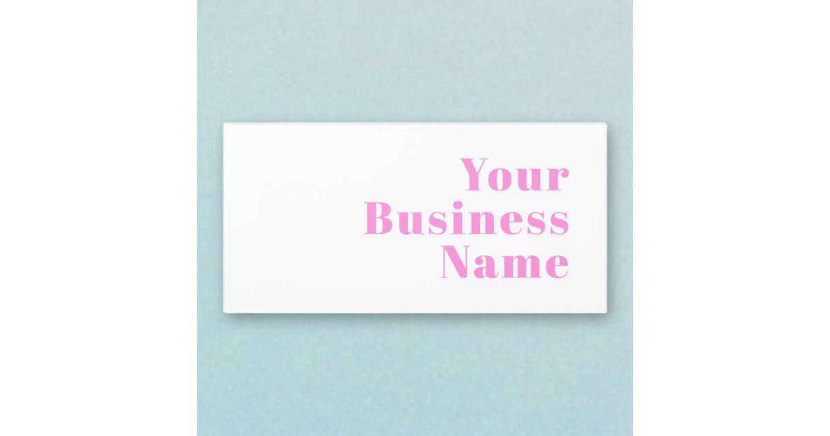 Modern Editable Business Name or First & Last Name Door Sign | Zazzle