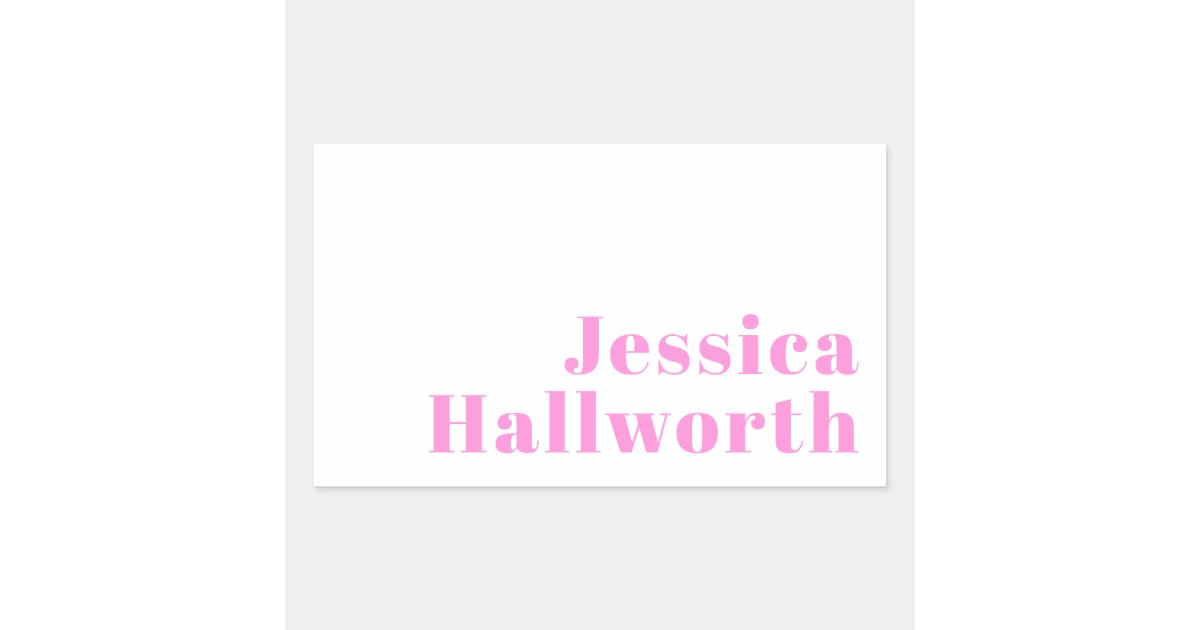 Modern Editable Business Name or First & Last Name Rectangular Sticker ...