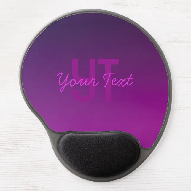 Modern Editable Monogrammed Text & Purple Ombre Gel Mouse Pad | Zazzle