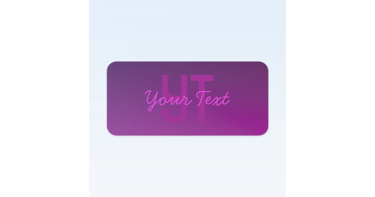 Modern Editable Monogrammed Text & Purple Ombre Labels | Zazzle