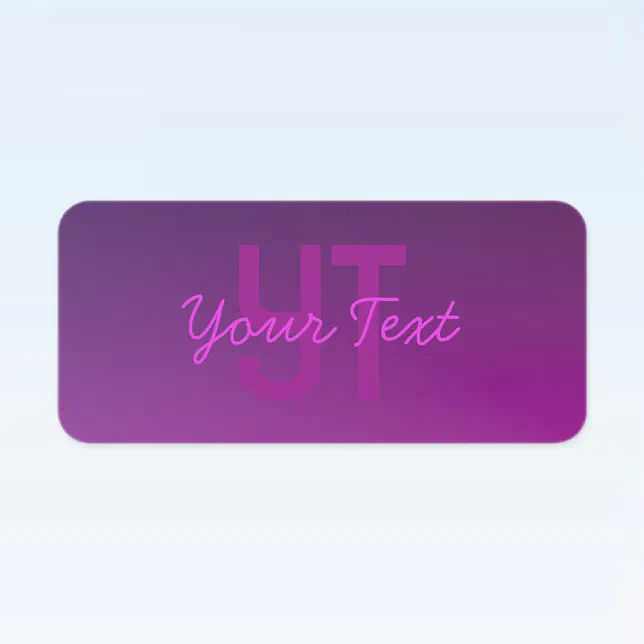 Modern Editable Monogrammed Text & Purple Ombre Labels | Zazzle