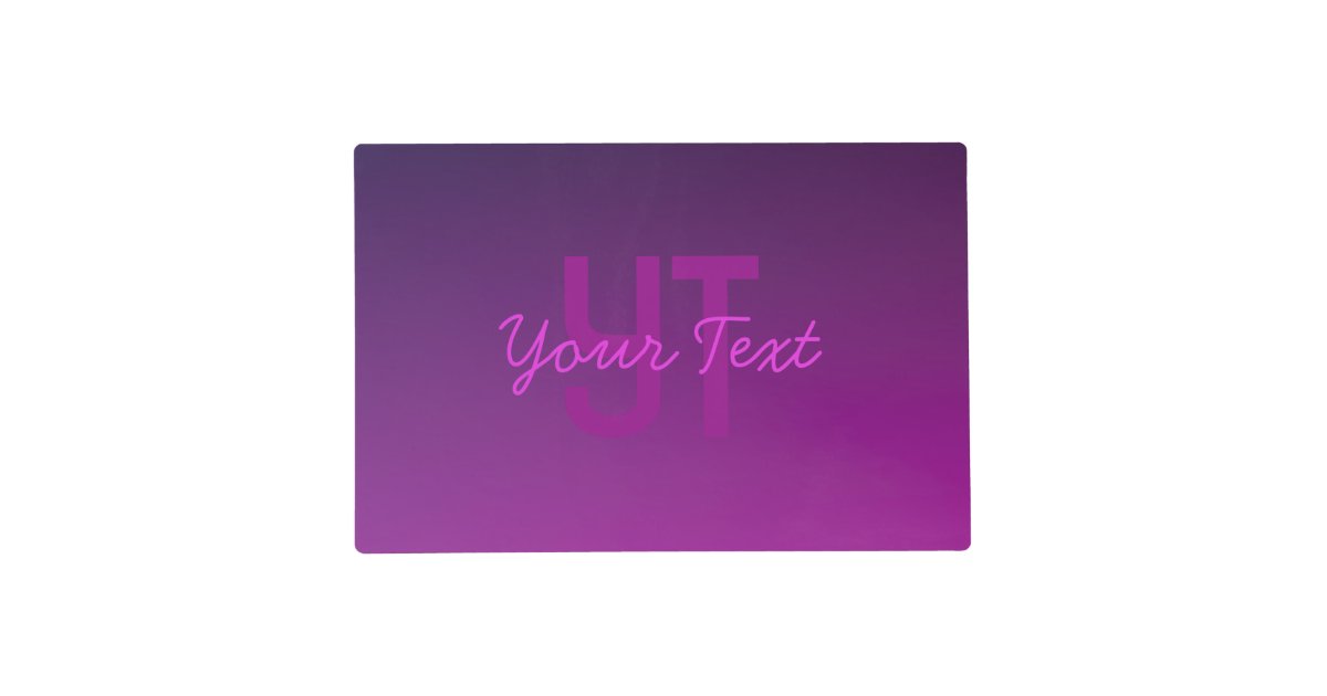 Modern Editable Monogrammed Text & Purple Ombre Placemat | Zazzle