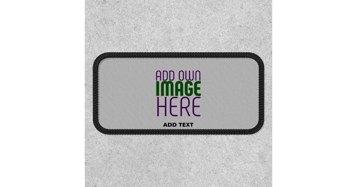 MODERN EDITABLE SIMPLE ASH IMAGE TEXT TEMPLATE PATCH | Zazzle