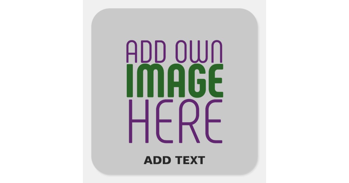 MODERN EDITABLE SIMPLE ASH IMAGE TEXT TEMPLATE SQUARE STICKER | Zazzle