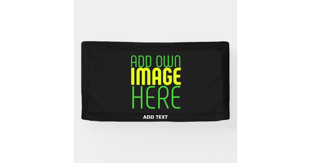 MODERN EDITABLE SIMPLE BLACK IMAGE TEXT TEMPLATE BANNER | Zazzle