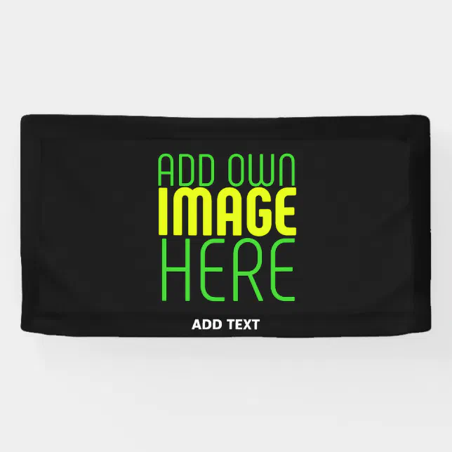 MODERN EDITABLE SIMPLE BLACK IMAGE TEXT TEMPLATE BANNER | Zazzle