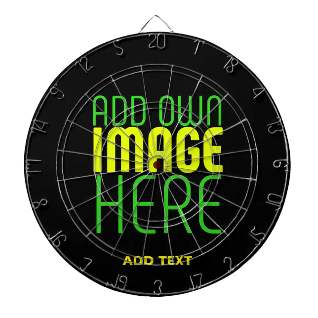 MODERN EDITABLE SIMPLE BLACK IMAGE TEXT TEMPLATE DART BOARD | Zazzle