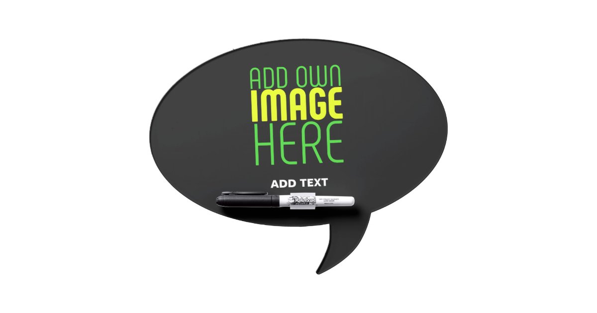 MODERN EDITABLE SIMPLE BLACK IMAGE TEXT TEMPLATE DRY ERASE BOARD | Zazzle
