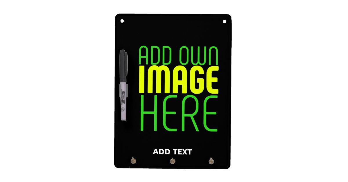 MODERN EDITABLE SIMPLE BLACK IMAGE TEXT TEMPLATE DRY ERASE BOARD | Zazzle