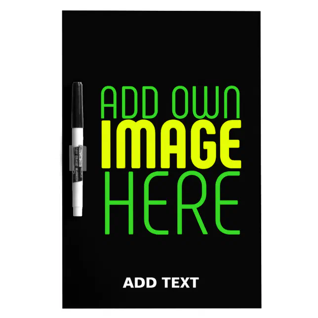MODERN EDITABLE SIMPLE BLACK IMAGE TEXT TEMPLATE DRY ERASE BOARD | Zazzle