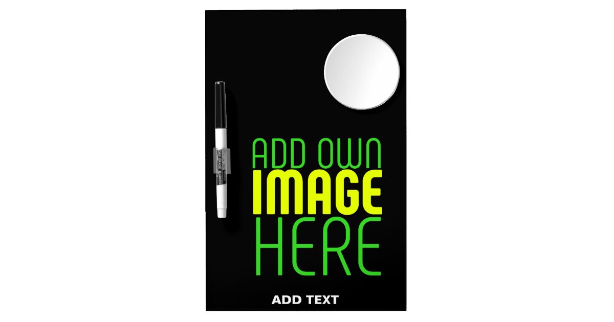 MODERN EDITABLE SIMPLE BLACK IMAGE TEXT TEMPLATE DRY ERASE BOARD WITH ...