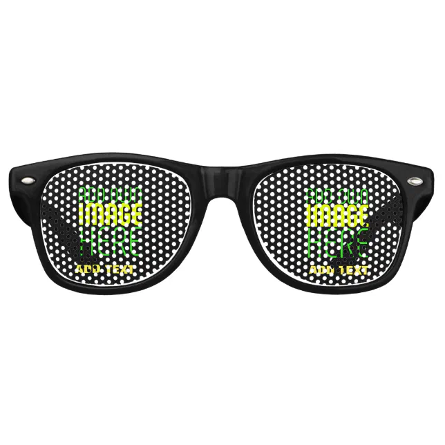 MODERN EDITABLE SIMPLE BLACK IMAGE TEXT TEMPLATE RETRO SUNGLASSES | Zazzle