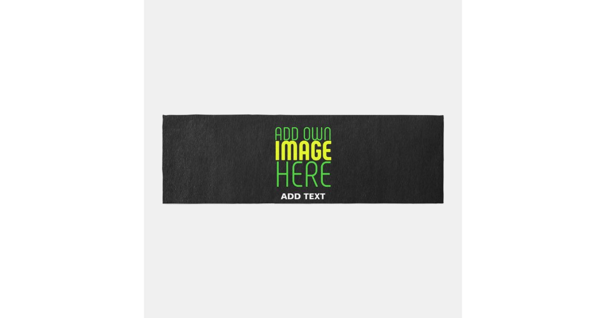 MODERN EDITABLE SIMPLE BLACK IMAGE TEXT TEMPLATE RUNNER | Zazzle
