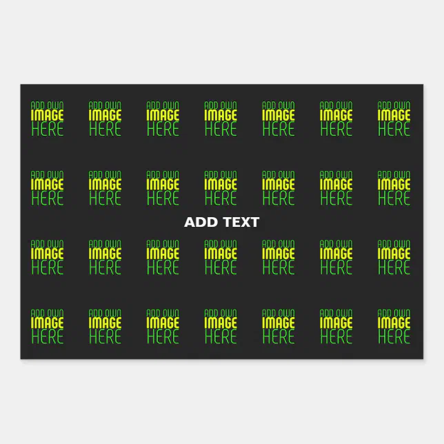 MODERN EDITABLE SIMPLE BLACK IMAGE TEXT TEMPLATE WRAPPING PAPER SHEETS ...