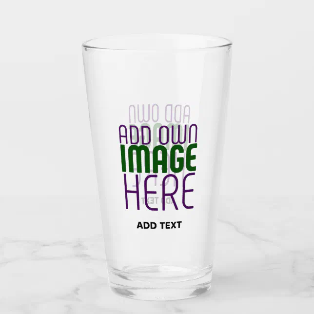MODERN EDITABLE SIMPLE CLEAR IMAGE TEXT TEMPLATE GLASS | Zazzle