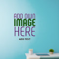 MODERN EDITABLE SIMPLE CLEAR IMAGE TEXT TEMPLATE WALL DECAL | Zazzle