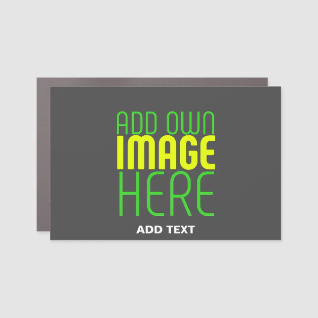 MODERN EDITABLE SIMPLE GREY IMAGE TEXT TEMPLATE CAR MAGNET | Zazzle