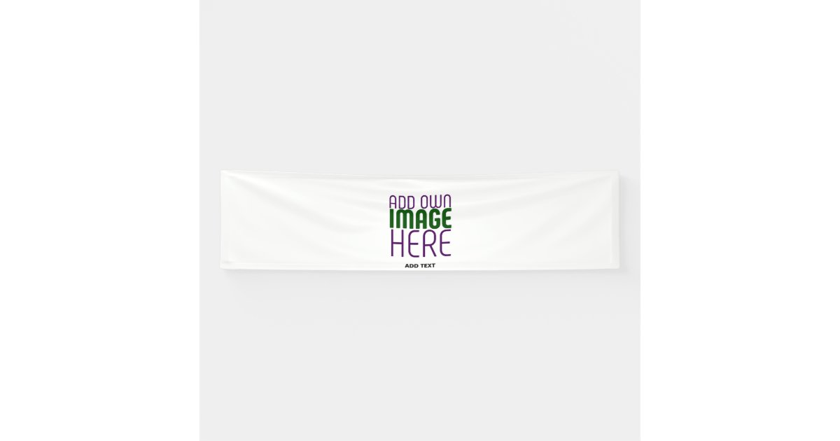 MODERN EDITABLE SIMPLE WHITE IMAGE TEXT TEMPLATE BANNER | Zazzle