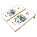 MODERN EDITABLE SIMPLE WHITE IMAGE TEXT TEMPLATE CORNHOLE SET | Zazzle