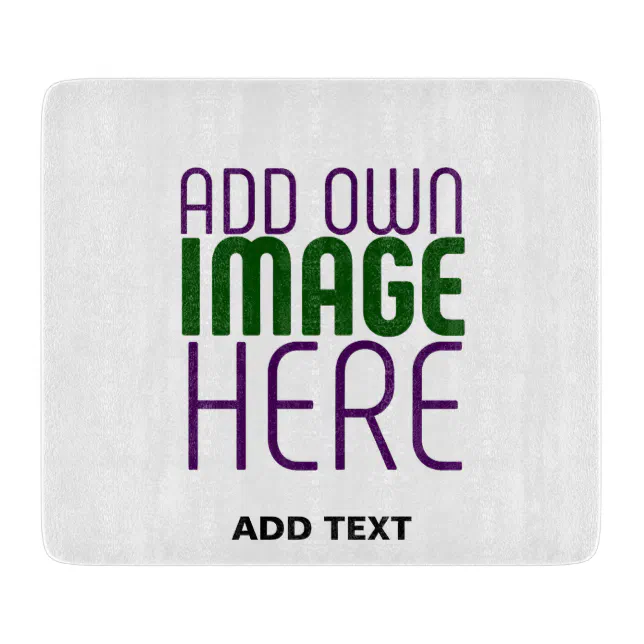 MODERN EDITABLE SIMPLE WHITE IMAGE TEXT TEMPLATE CUTTING BOARD | Zazzle