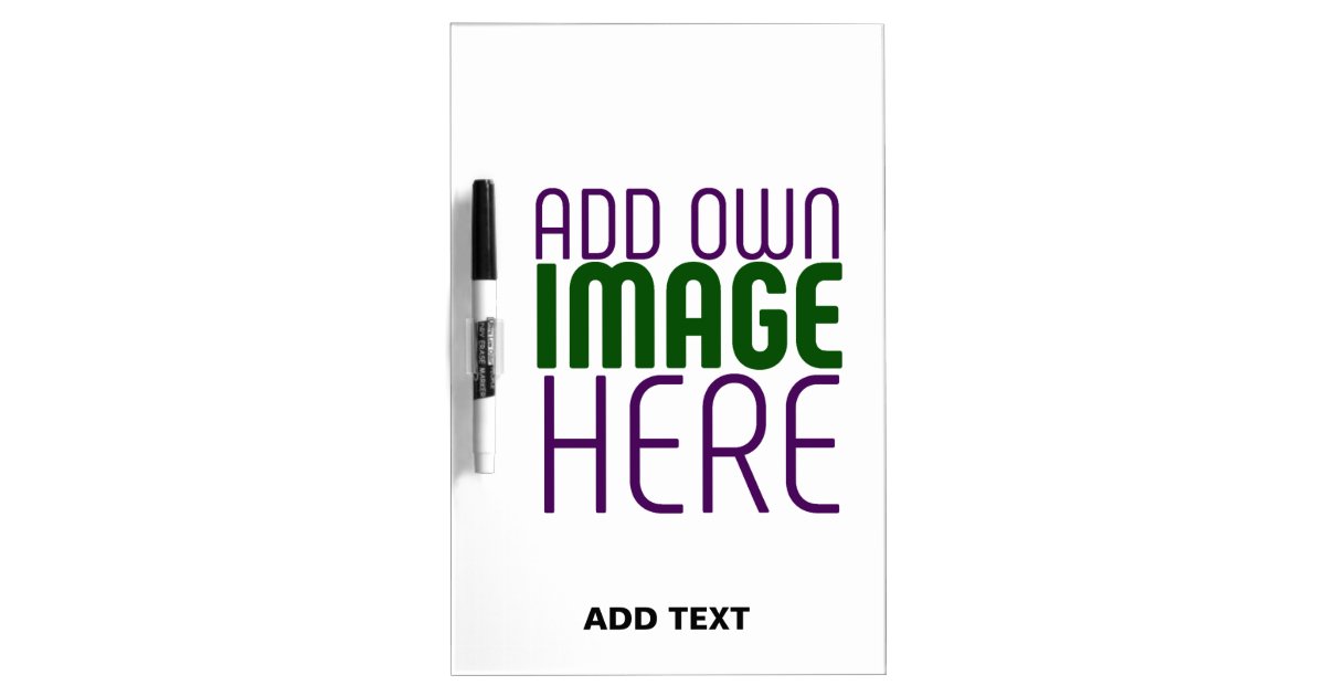 MODERN EDITABLE SIMPLE WHITE IMAGE TEXT TEMPLATE DRY ERASE BOARD | Zazzle