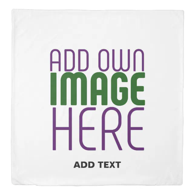 MODERN EDITABLE SIMPLE WHITE IMAGE TEXT TEMPLATE DUVET COVER | Zazzle