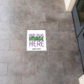 MODERN EDITABLE SIMPLE WHITE IMAGE TEXT TEMPLATE FLOOR DECALS | Zazzle