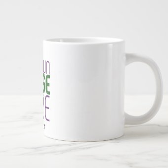 MODERN EDITABLE SIMPLE WHITE IMAGE TEXT TEMPLATE GIANT COFFEE MUG | Zazzle