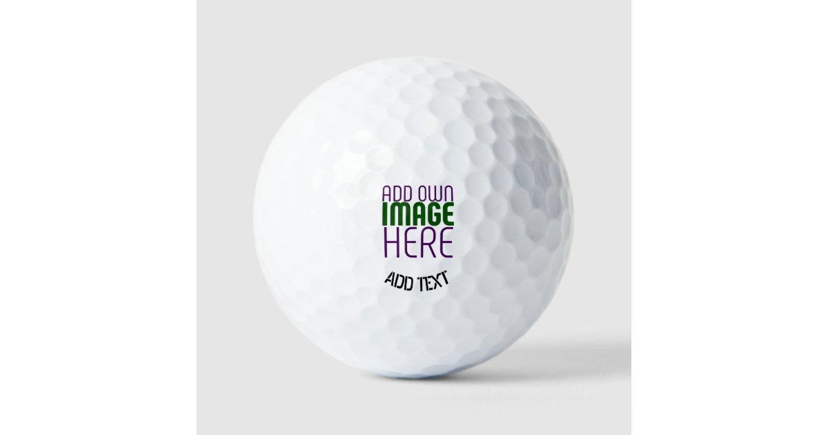 MODERN EDITABLE SIMPLE WHITE IMAGE TEXT TEMPLATE GOLF BALLS | Zazzle