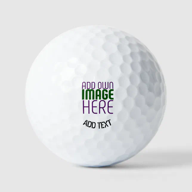 MODERN EDITABLE SIMPLE WHITE IMAGE TEXT TEMPLATE GOLF BALLS | Zazzle