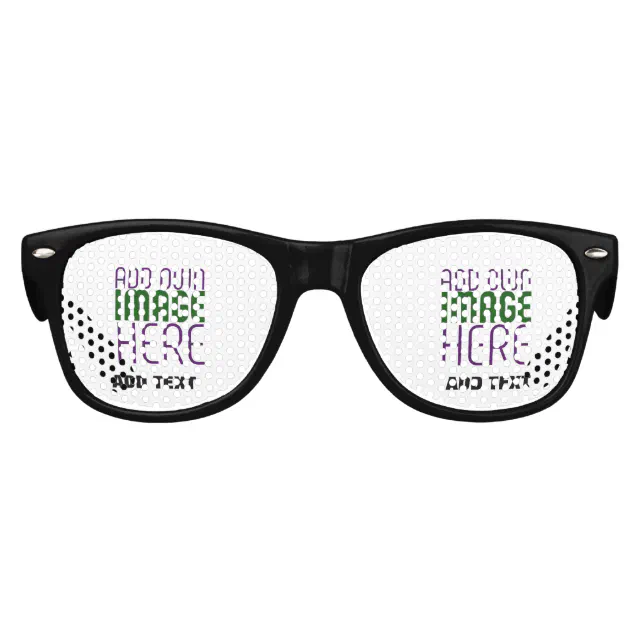 MODERN EDITABLE SIMPLE WHITE IMAGE TEXT TEMPLATE KIDS SUNGLASSES | Zazzle