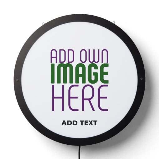 MODERN EDITABLE SIMPLE WHITE IMAGE TEXT TEMPLATE LED SIGN | Zazzle