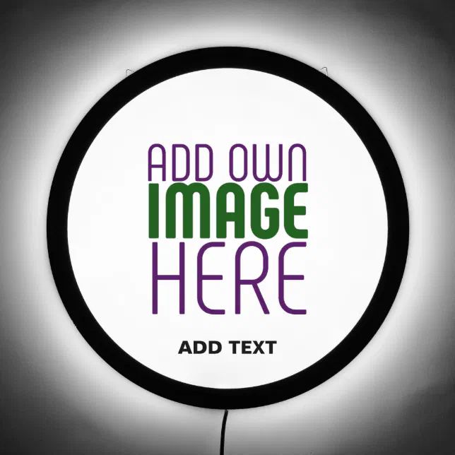 MODERN EDITABLE SIMPLE WHITE IMAGE TEXT TEMPLATE LED SIGN | Zazzle