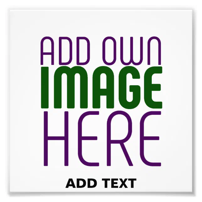 MODERN EDITABLE SIMPLE WHITE IMAGE TEXT TEMPLATE PHOTO PRINT | Zazzle
