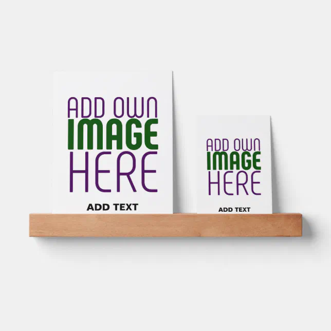 MODERN EDITABLE SIMPLE WHITE IMAGE TEXT TEMPLATE PICTURE LEDGE | Zazzle