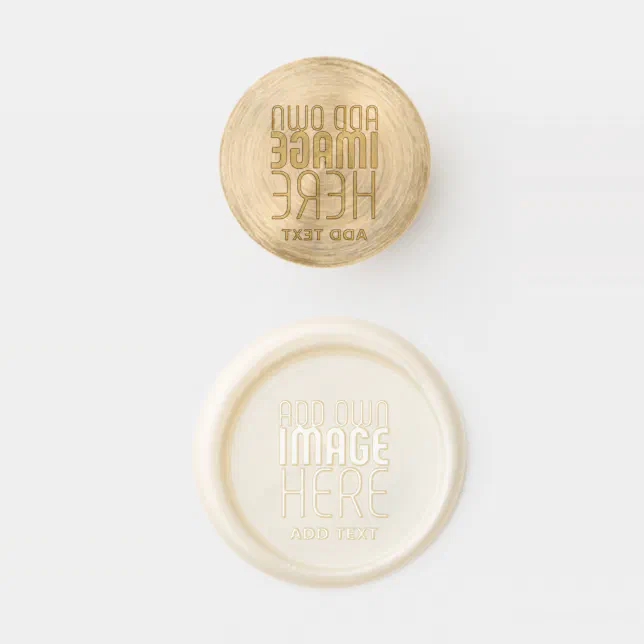 MODERN EDITABLE SIMPLE WHITE IMAGE TEXT TEMPLATE WAX SEAL STAMP | Zazzle