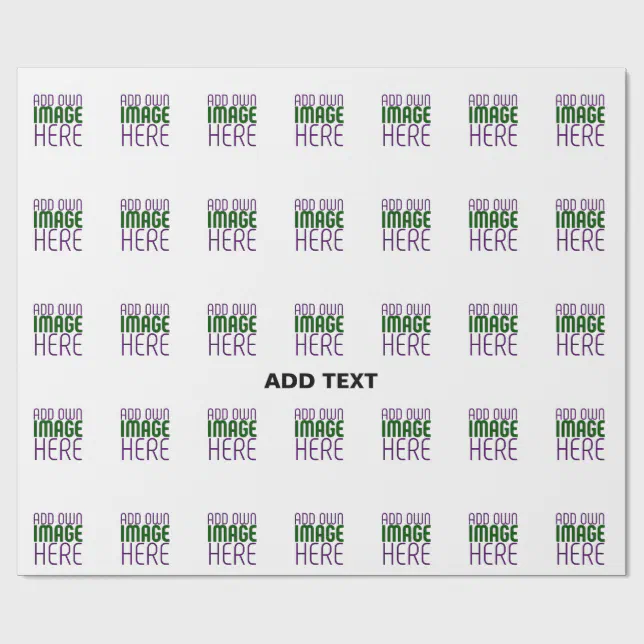 MODERN EDITABLE SIMPLE WHITE IMAGE TEXT TEMPLATE WRAPPING PAPER | Zazzle