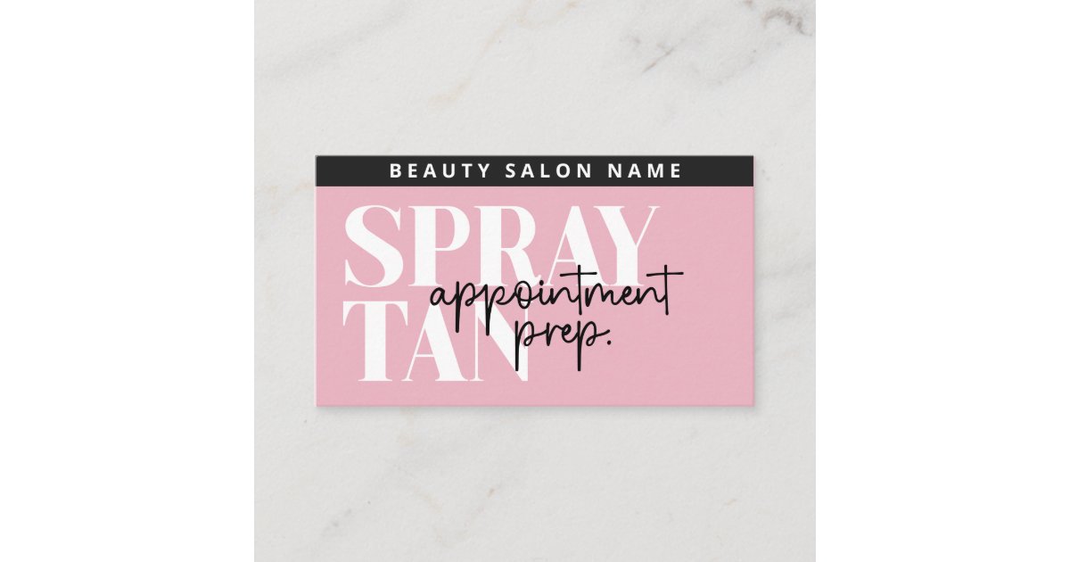 Modern Editable Sunless Spray Tan Preparation Card | Zazzle