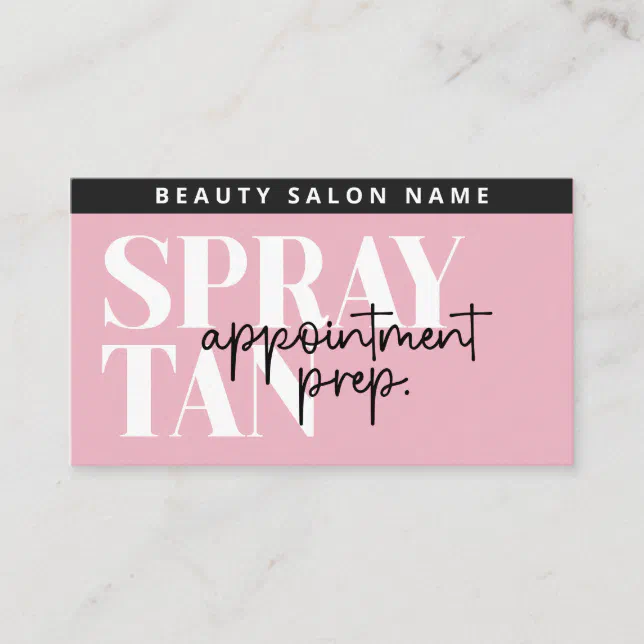 Modern Editable Sunless Spray Tan Preparation Card | Zazzle