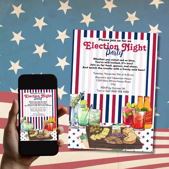 Modern Election Night Party 2024 Invitation | Zazzle