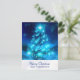 Modern Electric Blue Christmas Tree Holiday Postcard | Zazzle