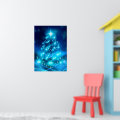 Modern Electric Blue Christmas Tree with Lights Poster | Zazzle