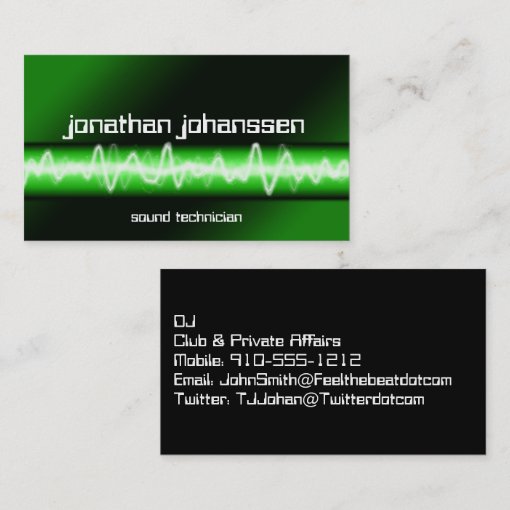 Modern Electric Professional DJ Business Card | Zazzle
