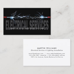 Modern Electric Wire Electrician Business Card | Zazzle