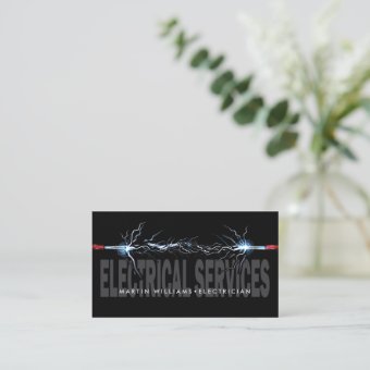 Modern Electric Wire Electrician Business Card | Zazzle
