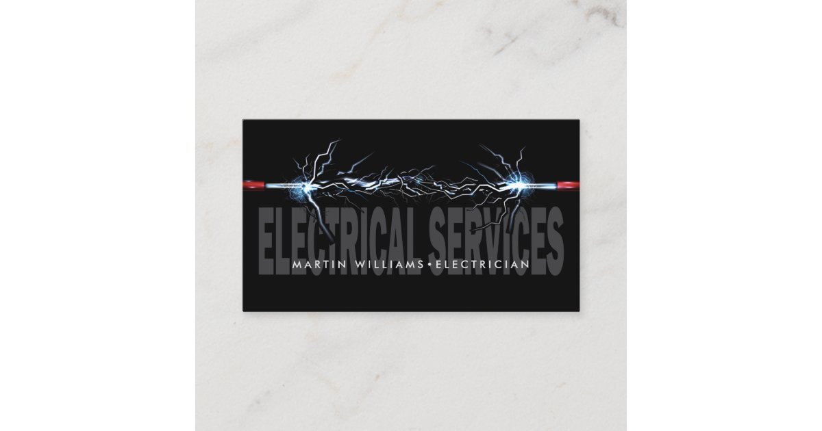 Modern Electric Wire Electrician Business Card | Zazzle