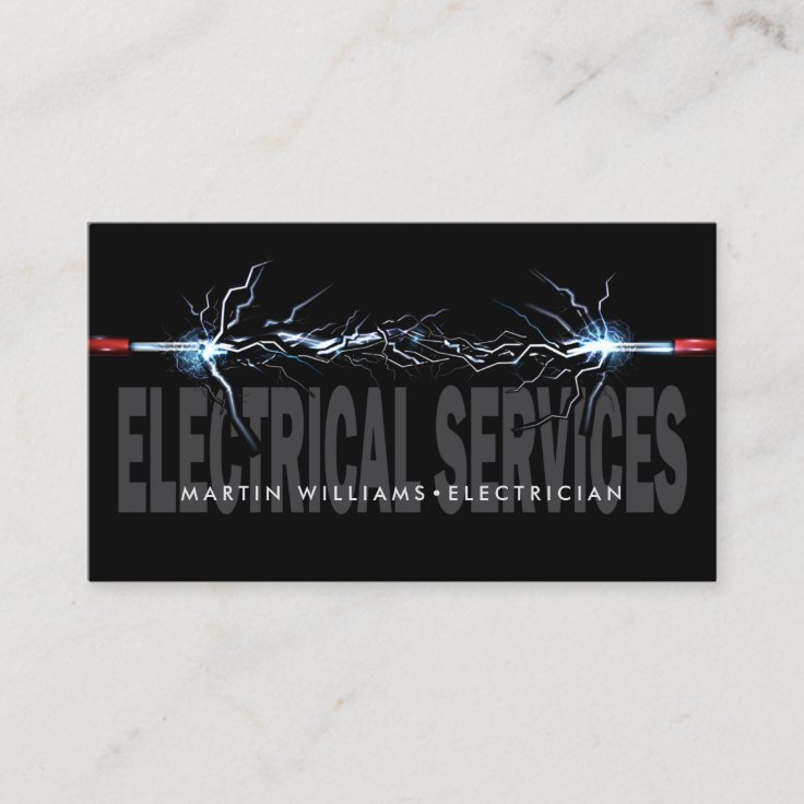 Modern Electric Wire Electrician Business Card | Zazzle