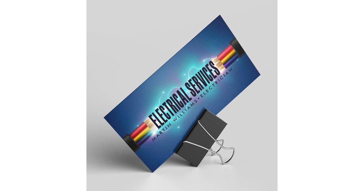 Modern Electric Wire Electrician Business Card | Zazzle